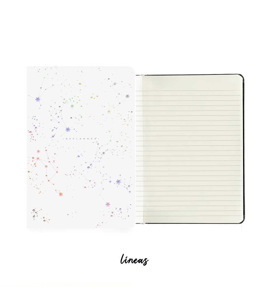 LIBRETA CONSTELACIÓN BLANCA HOLO - Beplanner.cl